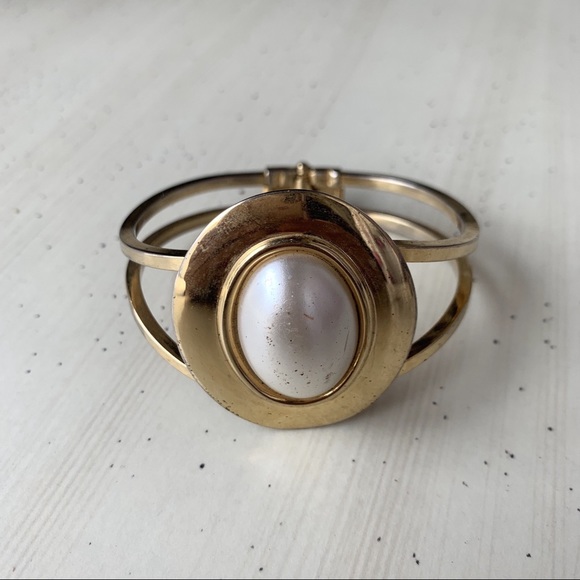 Jewelry | 199s Pearl Clamp Bangle | Poshmark